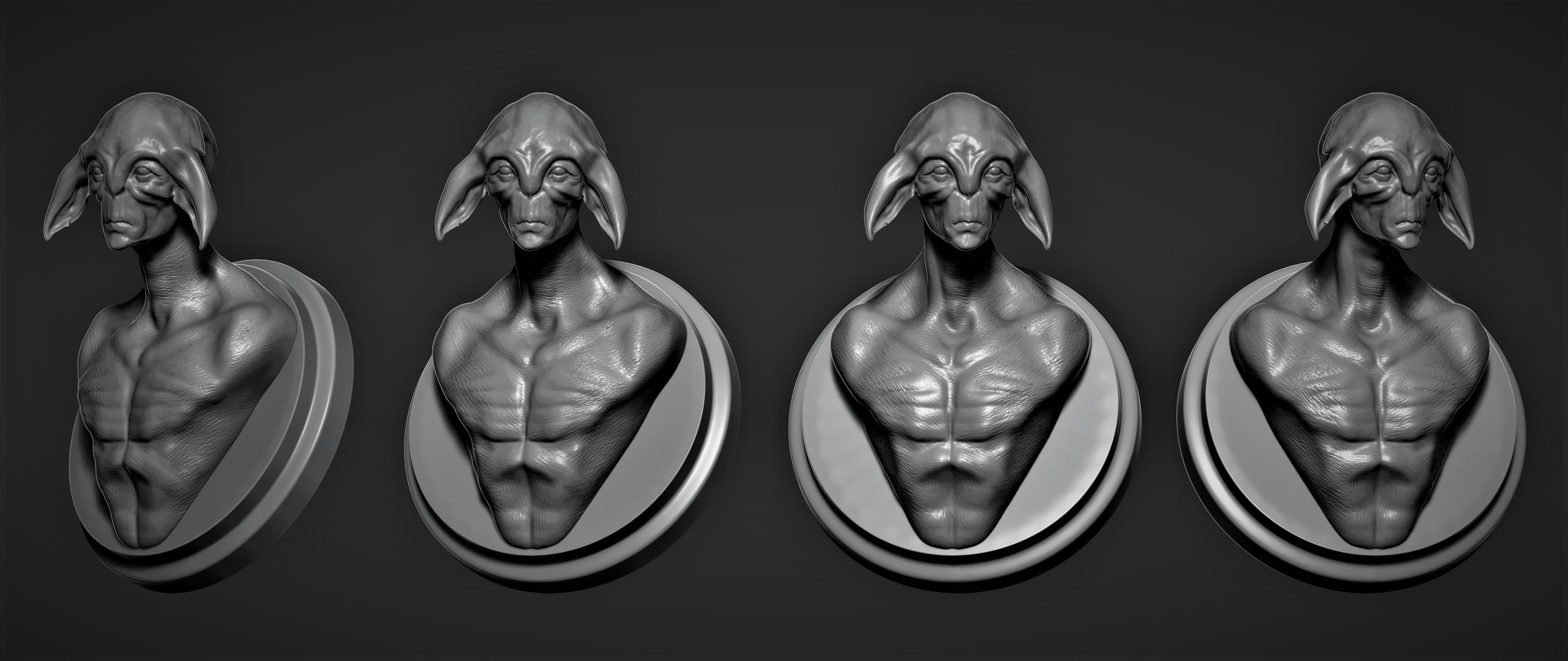 Free STL file Alien Bust・Model to download and 3D print・Cults