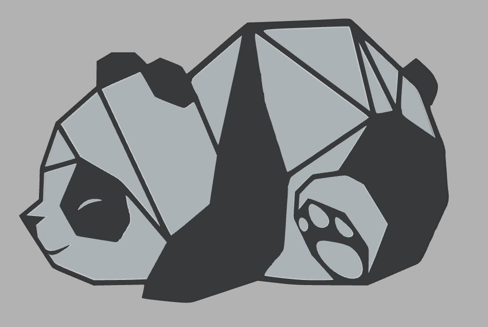 STL file Panda 2D・3D printable model to download・Cults