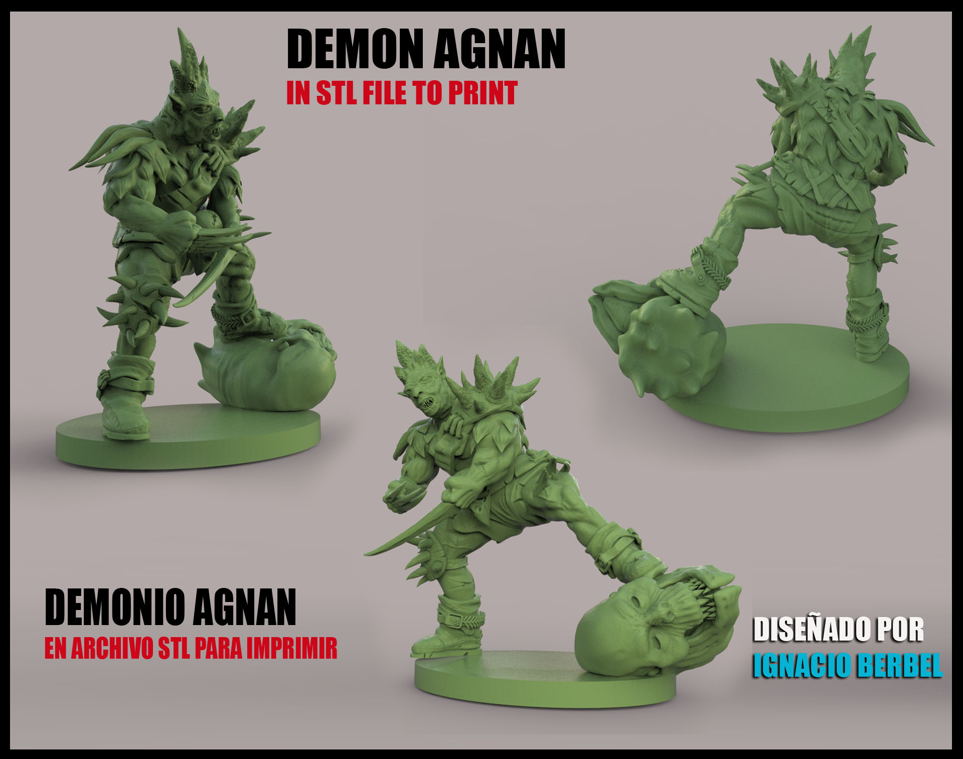 Free 3D file AGNAN DEMON IN STL・3D printing design to download・Cults