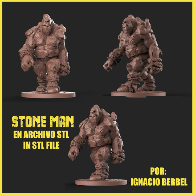 3D file STONE MAN IN STL・3D printer model to download・Cults