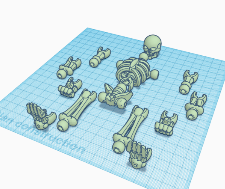 STL file skeleton articulated functionalnal STL・3D printer design to ...