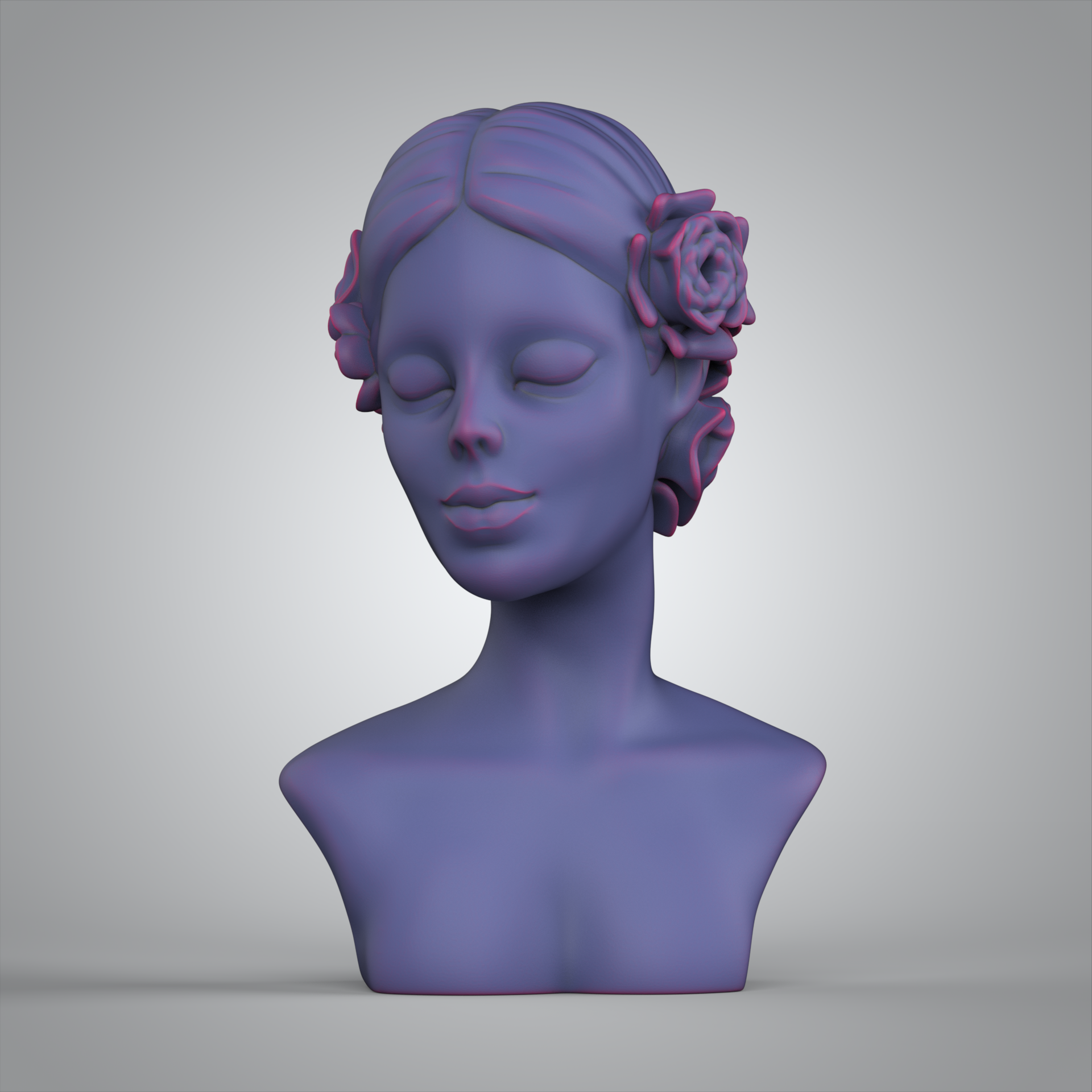 STL file girl with flowers 👧・3D printer design to download・Cults