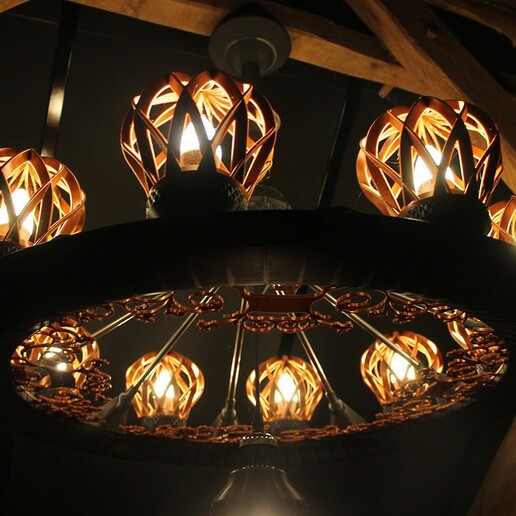 Download STL file Monumental design chandelier 11 light sources • 3D ...