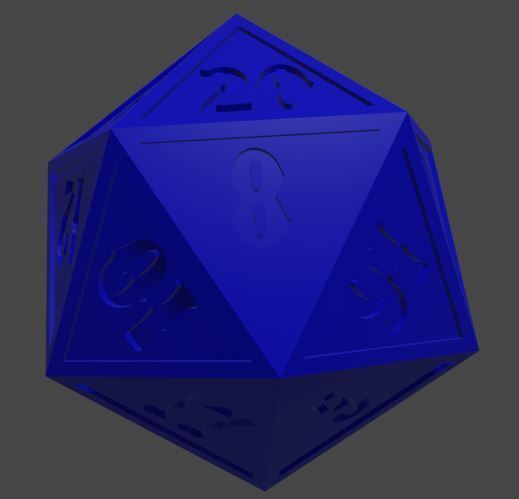 Free STL file D20 with recessed faces・Template to download and 3D print ...