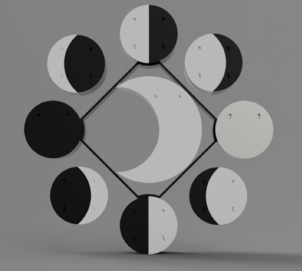 3D file Modular Moon Shelf (Phases of the moon) 🌙・3D printer model to ...