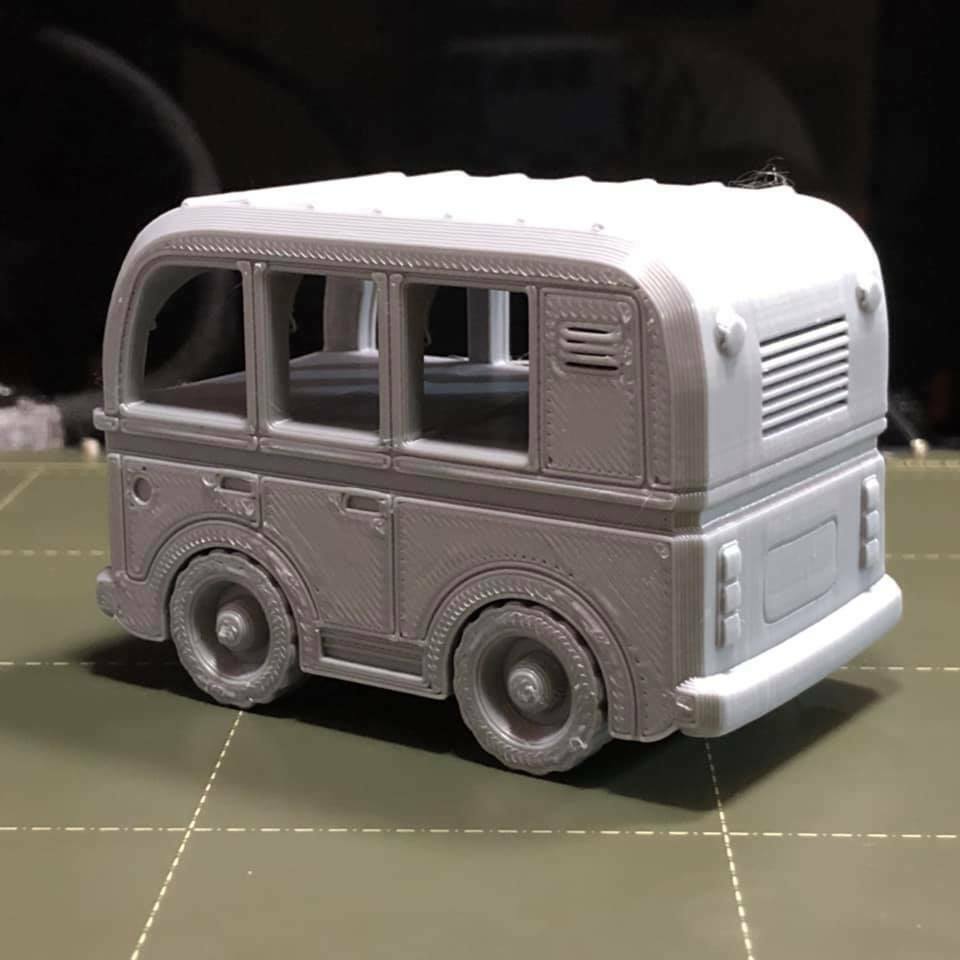 Free STL file Cartoon Retro Kombi Van (Print-in-Place)・3D printable ...