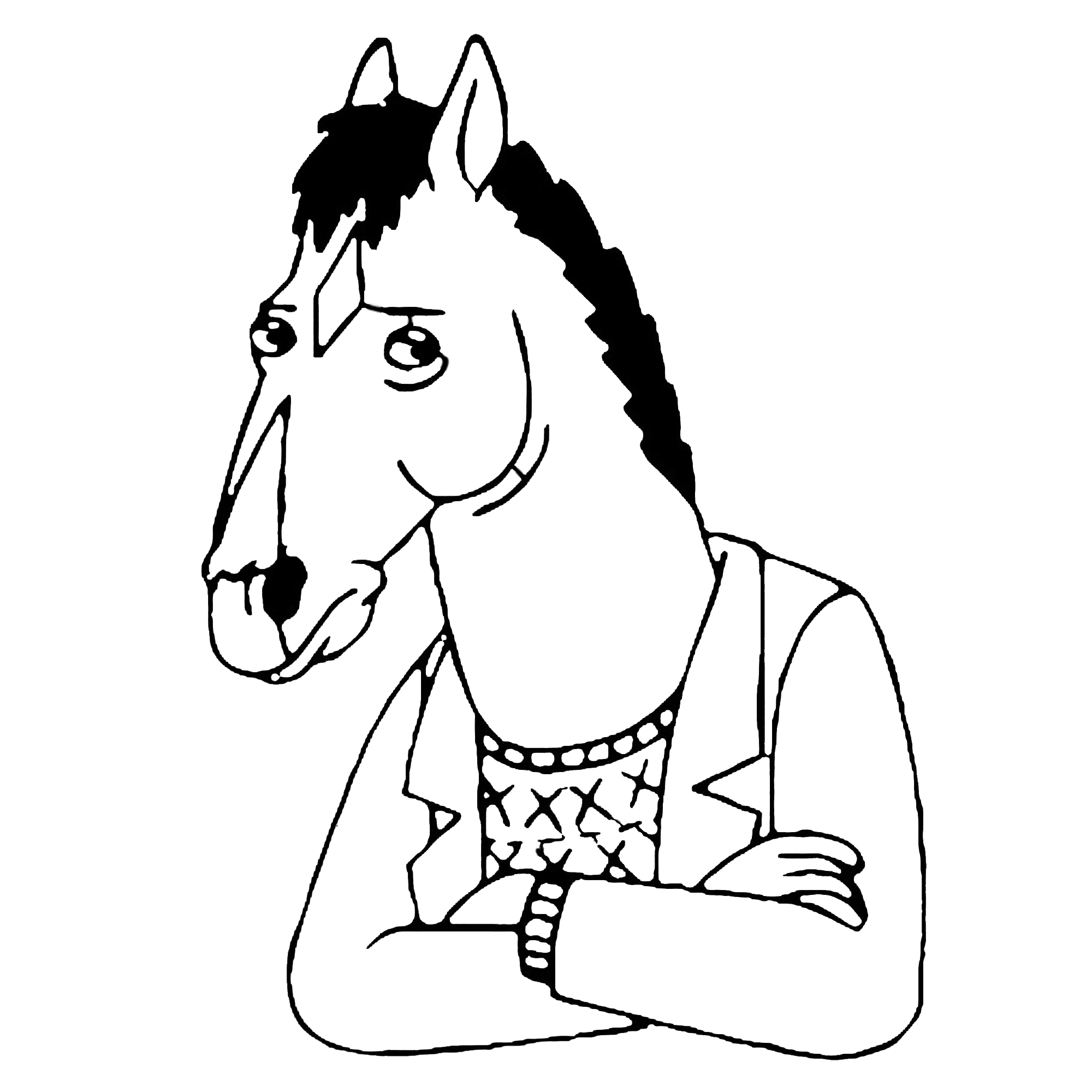 Free STL file Bojack Hourseman Wall Sculpture 2D Desing SAD FACE 1・3D ...