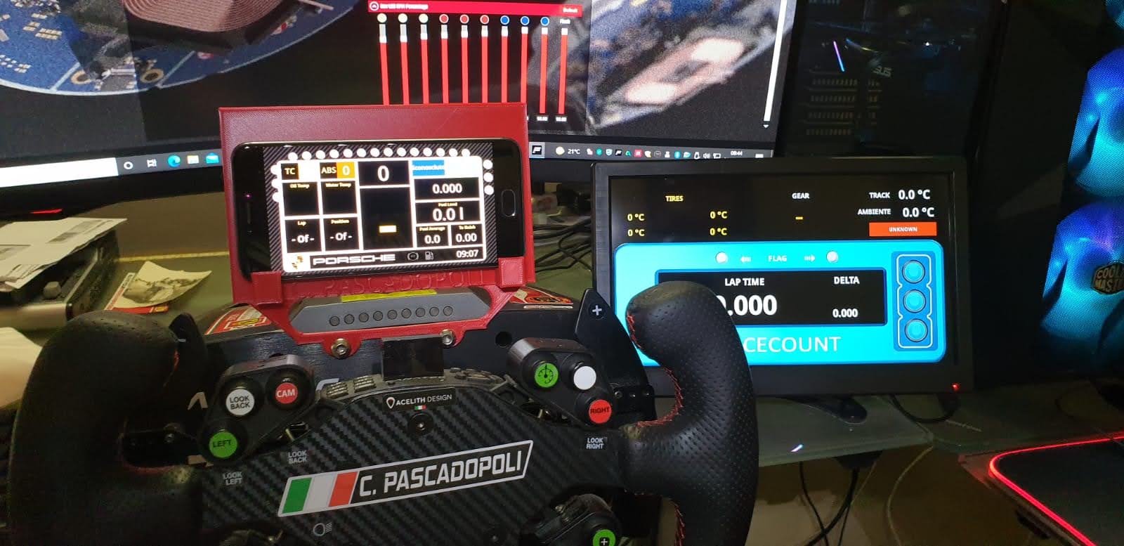 STL file dashboard display v2 fanatec csl elite universal phone/tablet ...