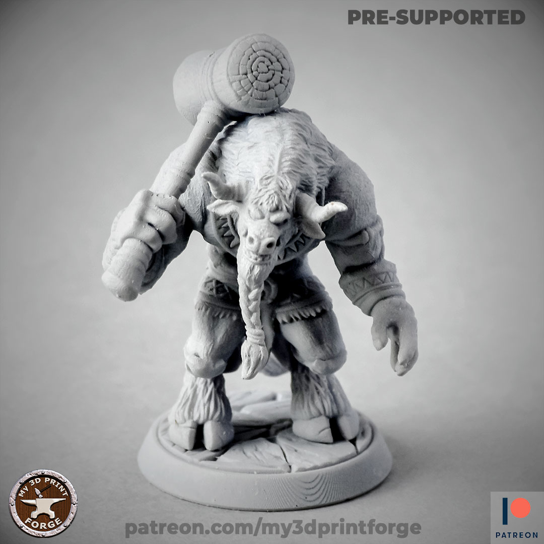 3D file Minotaur with a mace・3D printable model to download・Cults