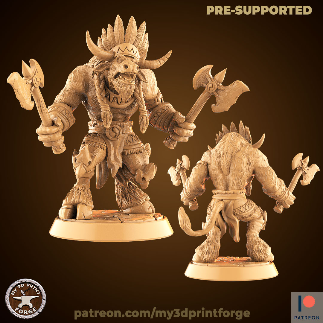 3D file Minotaur Leader Clan Chef・3D printer design to download・Cults
