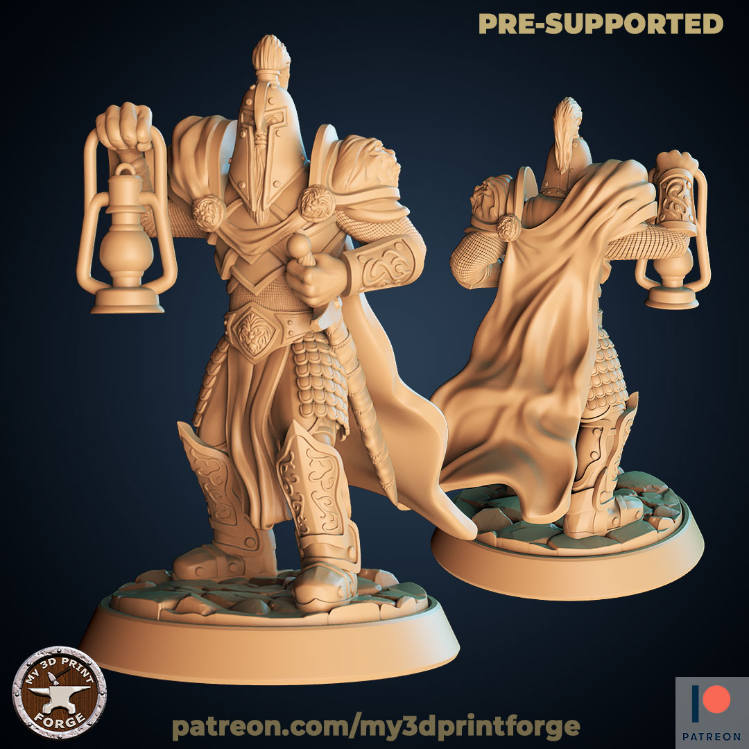 3D file Human Paladin with Lantern 32mm・3D printer design to download・Cults
