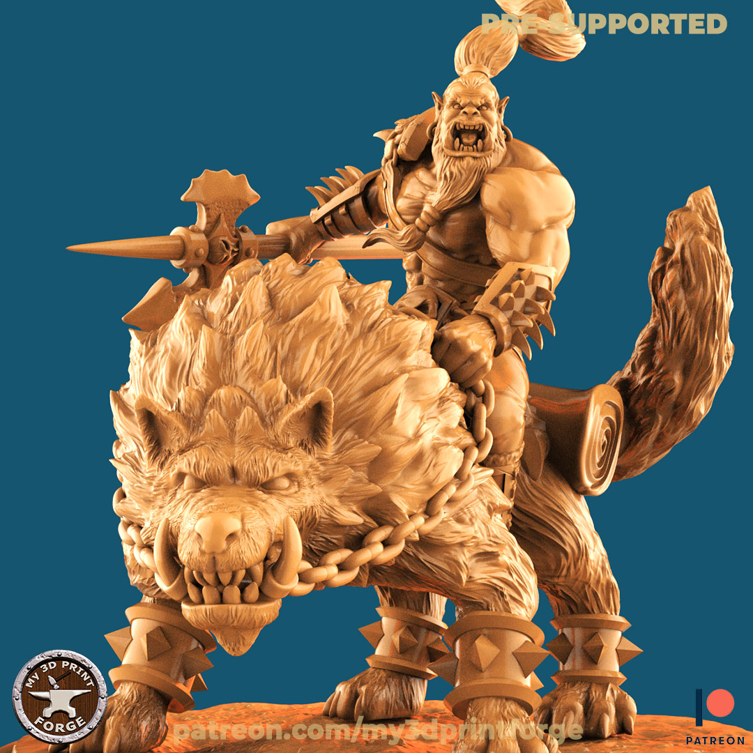 3D file Orc Wolf Rider 🐺・Template to download and 3D print・Cults