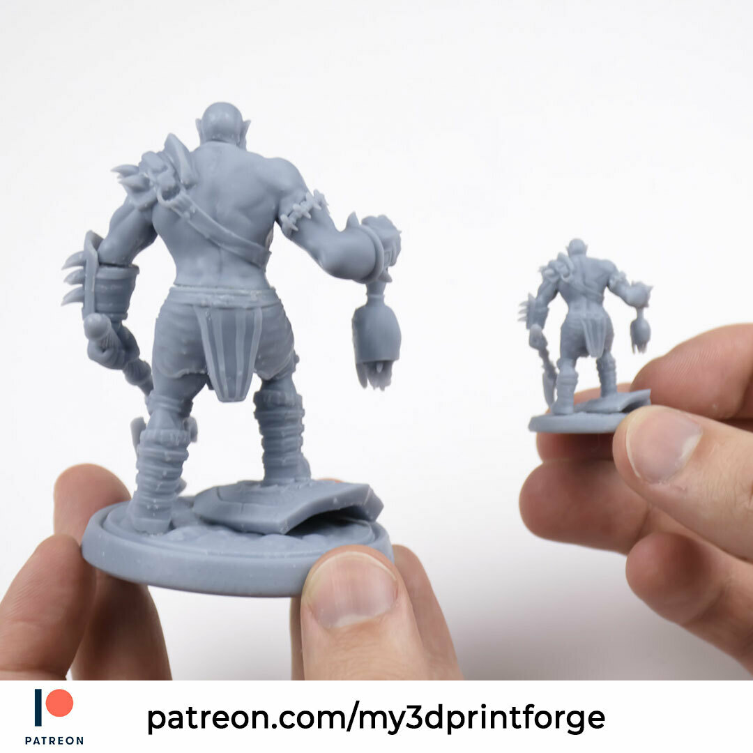 3D file Ork Warrior STL 32mm and 75mm pre-supported・3D printable design ...