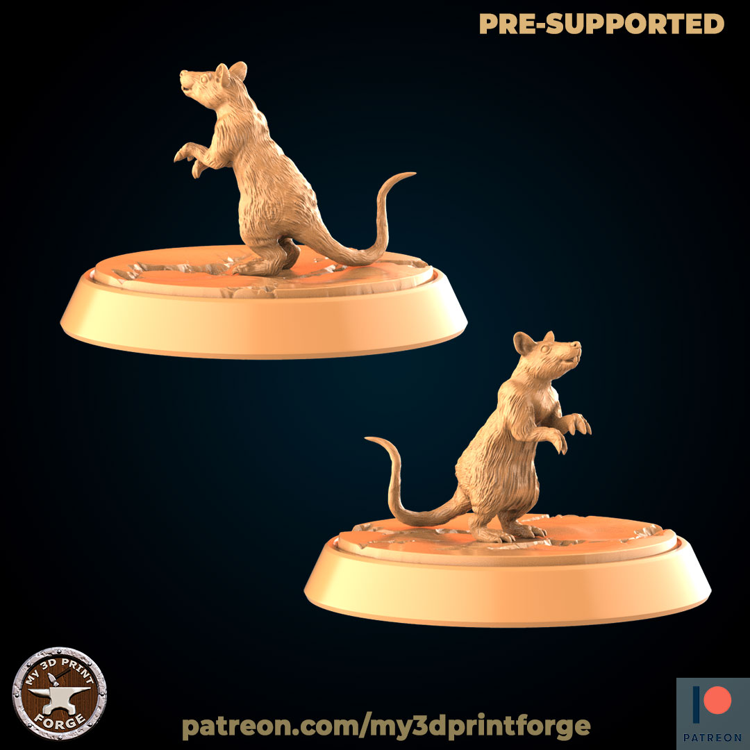 3D file Three rats・3D printing design to download・Cults