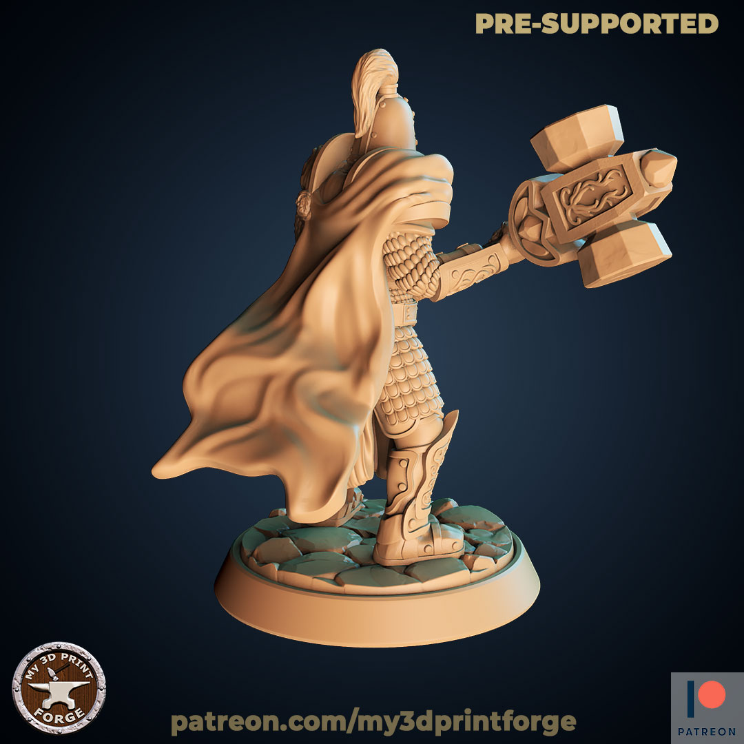 3D file Human Paladin two-hand mace 32mm・3D printer design to download ...