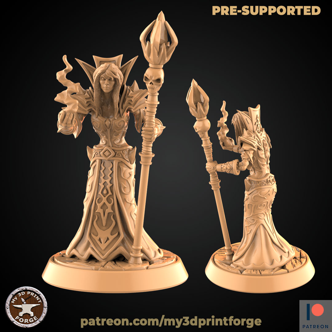 Файл 3D Undead Female Mage - 2 poses・Шаблон для загрузки и 3D-печати・Cults