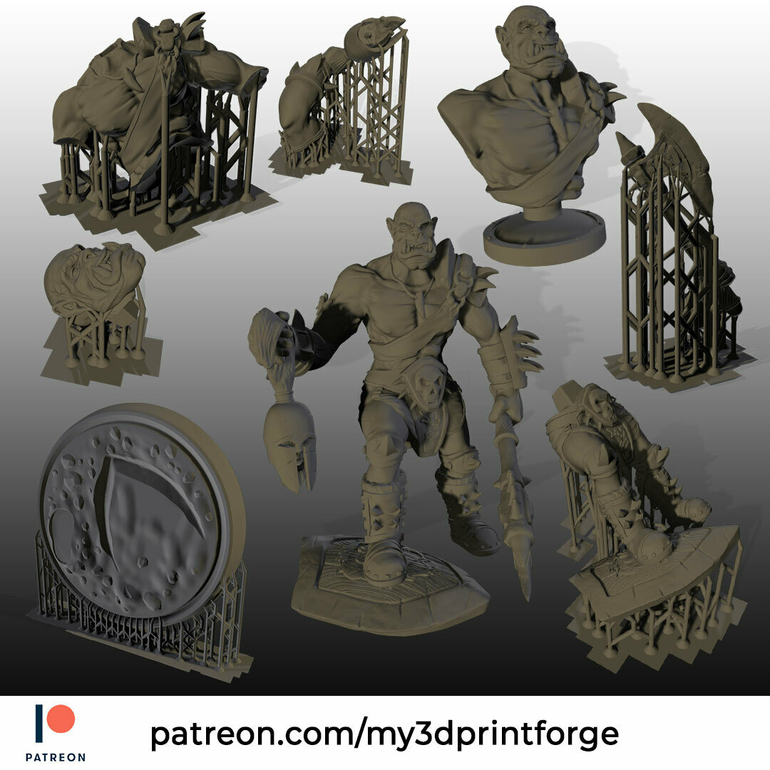 3D file Ork Warrior STL 32mm and 75mm pre-supported・3D printable design ...