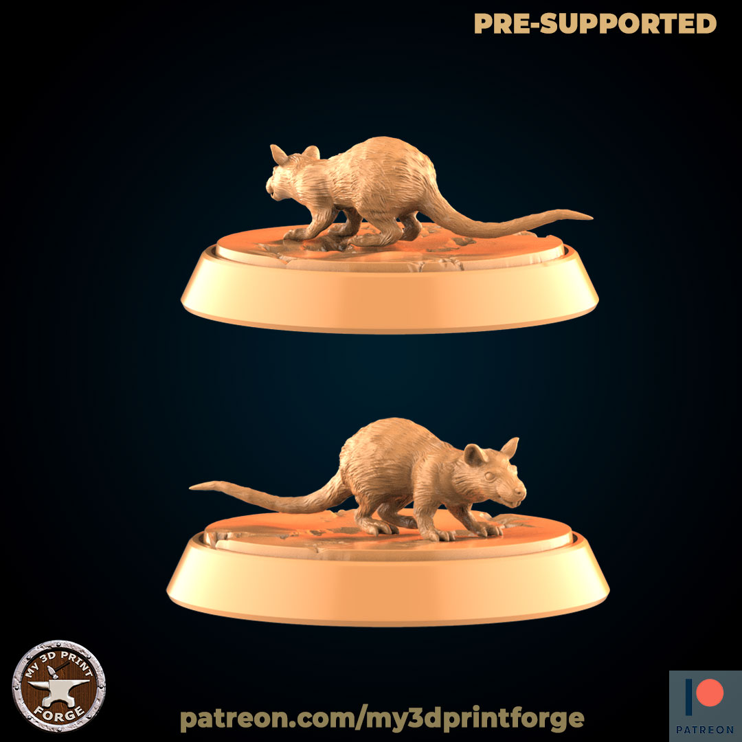 3D file Three rats・3D printing design to download・Cults