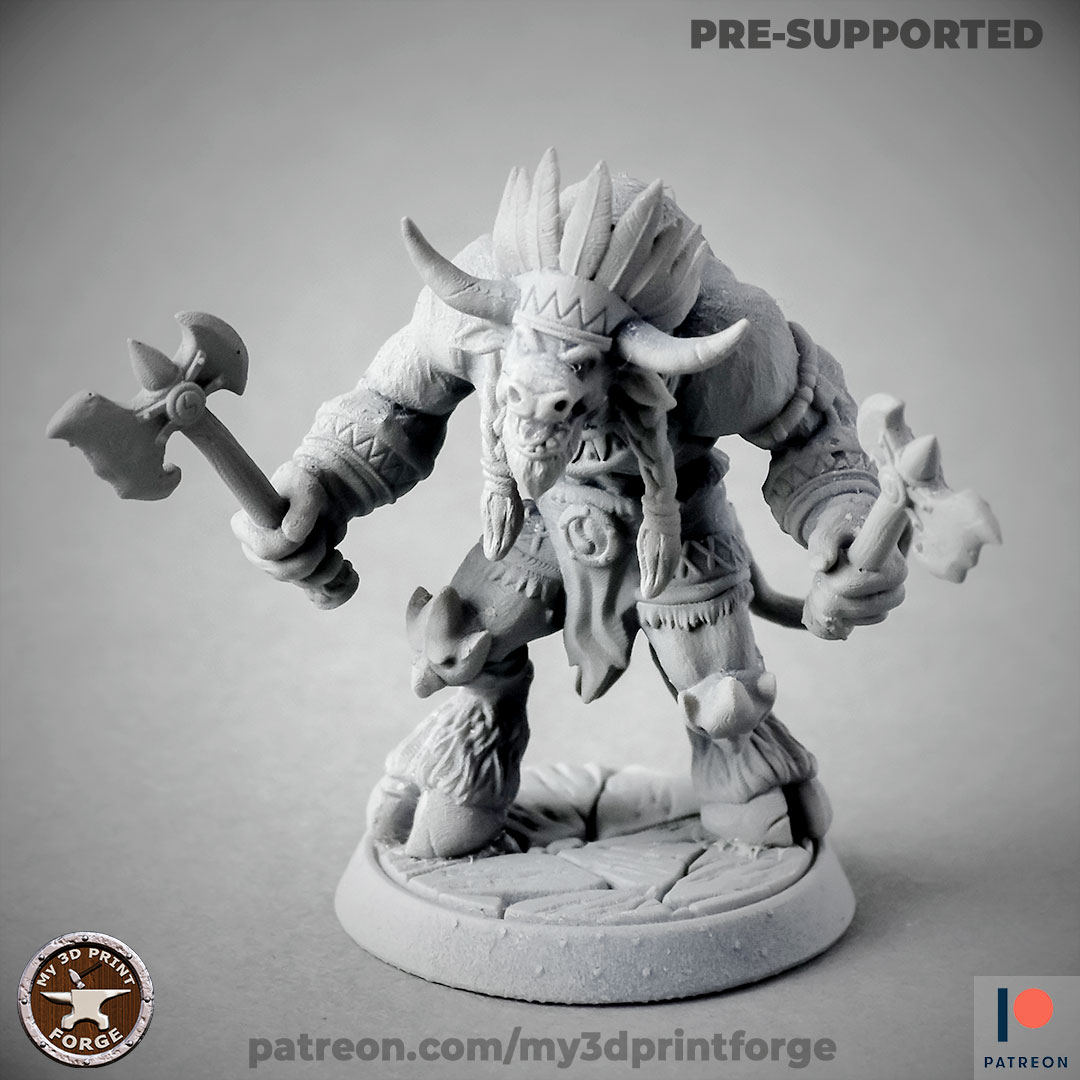 3D file Minotaur Leader Clan Chef・3D printer design to download・Cults
