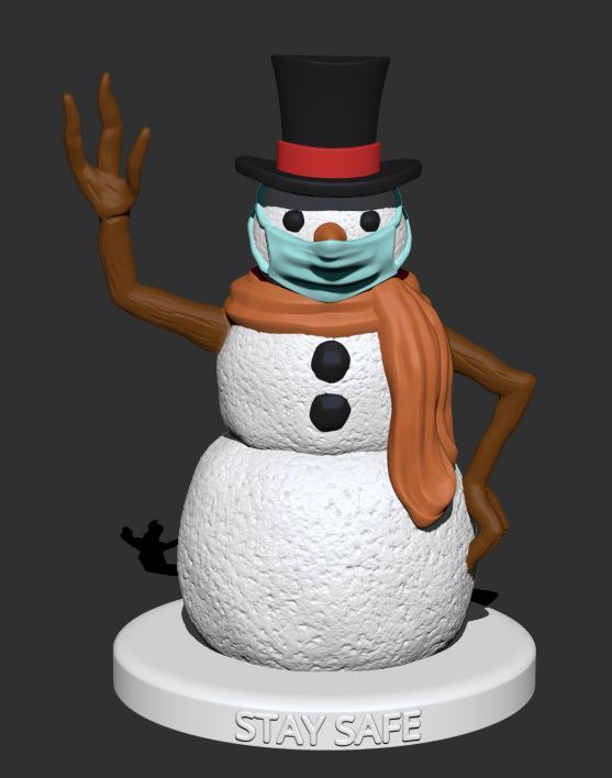 STL file Snowman Covid edition - Stay Safe ☃️・3D printing model to ...