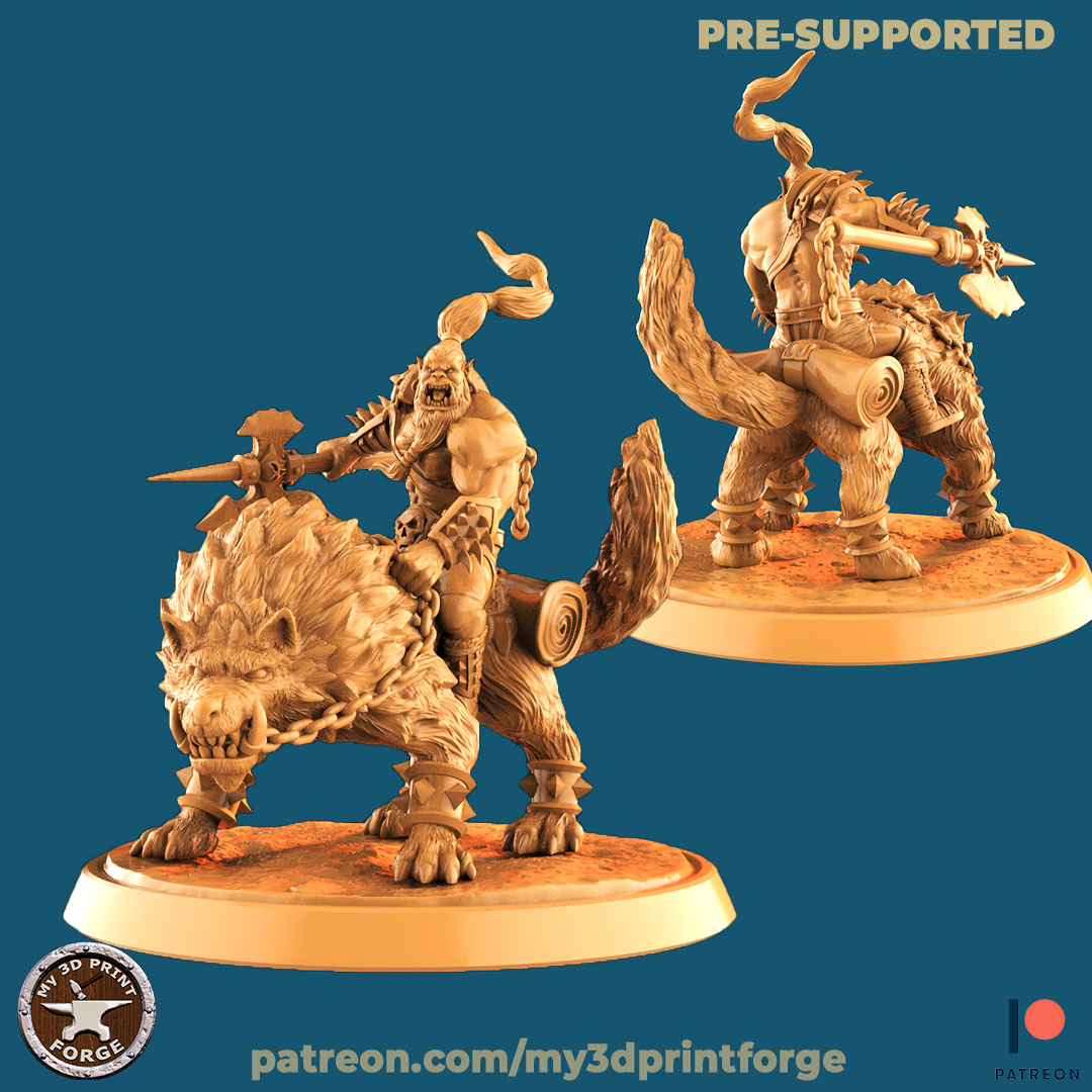 3D file Orc Wolf Rider 🐺・Template to download and 3D print・Cults