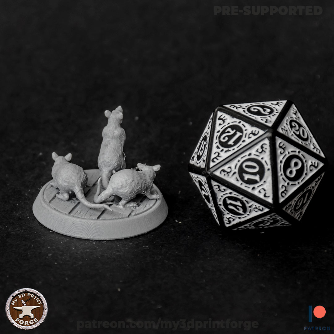 3D file Three rats・3D printing design to download・Cults