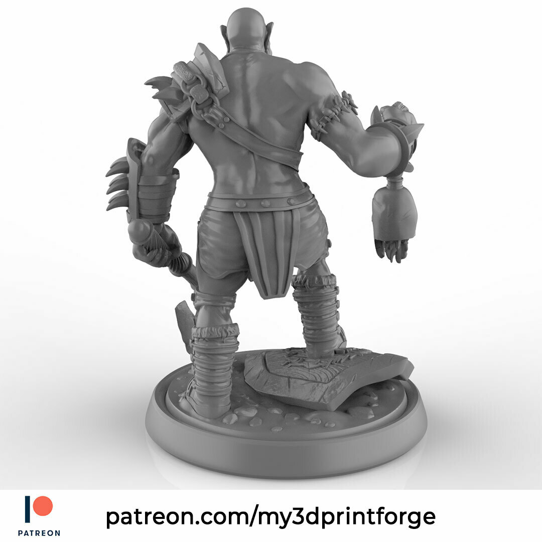 3D file Ork Warrior STL 32mm and 75mm pre-supported・3D printable design ...