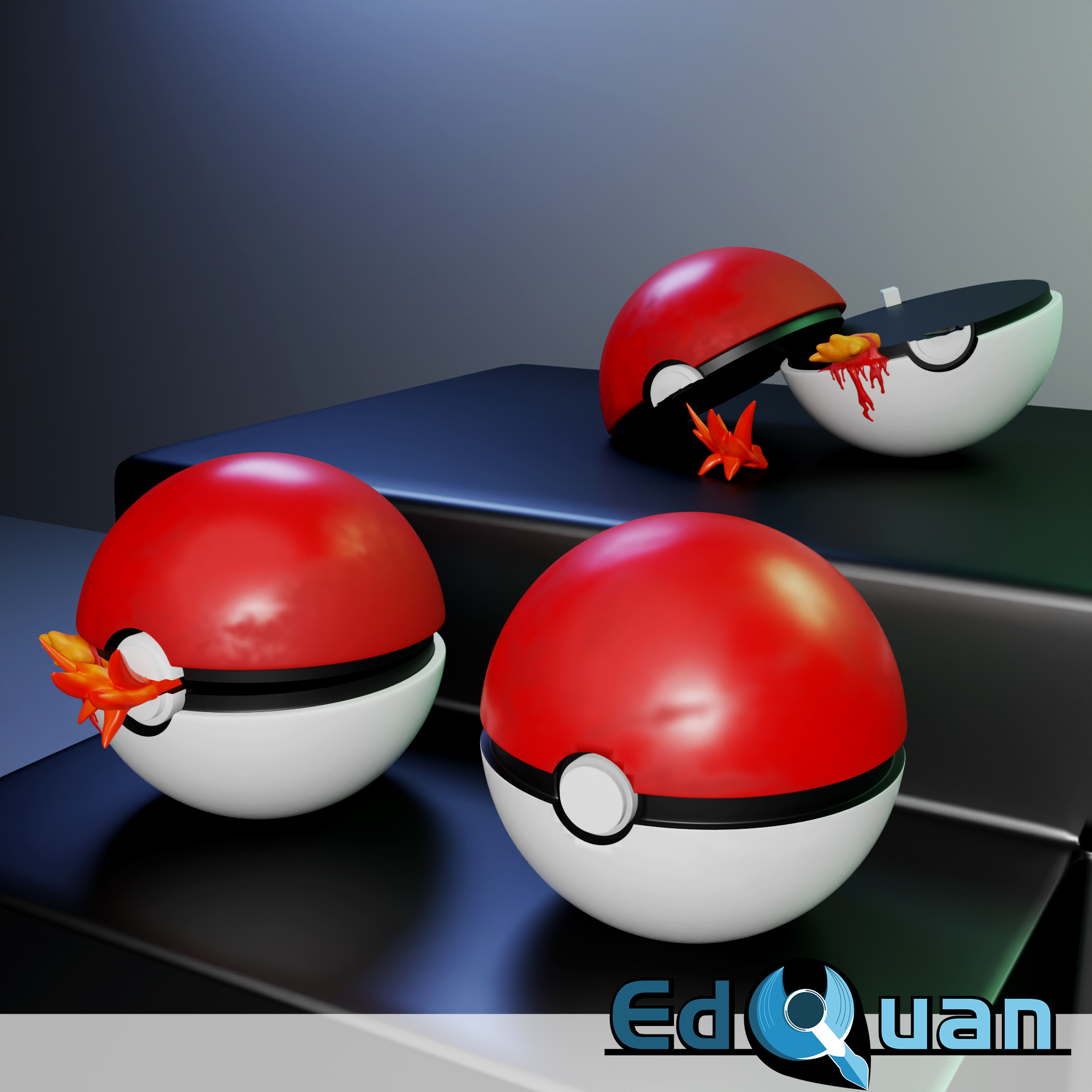 STL file Pokeball Halloween・3D printing idea to download・Cults