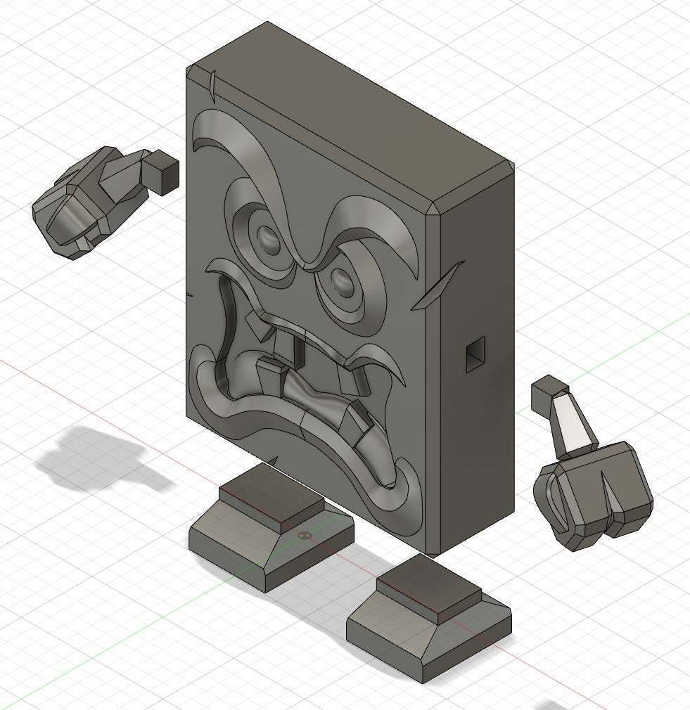 Fichier STL Whomp de Mario (version simple) 🎨・Plan pour imprimante 3D à ...