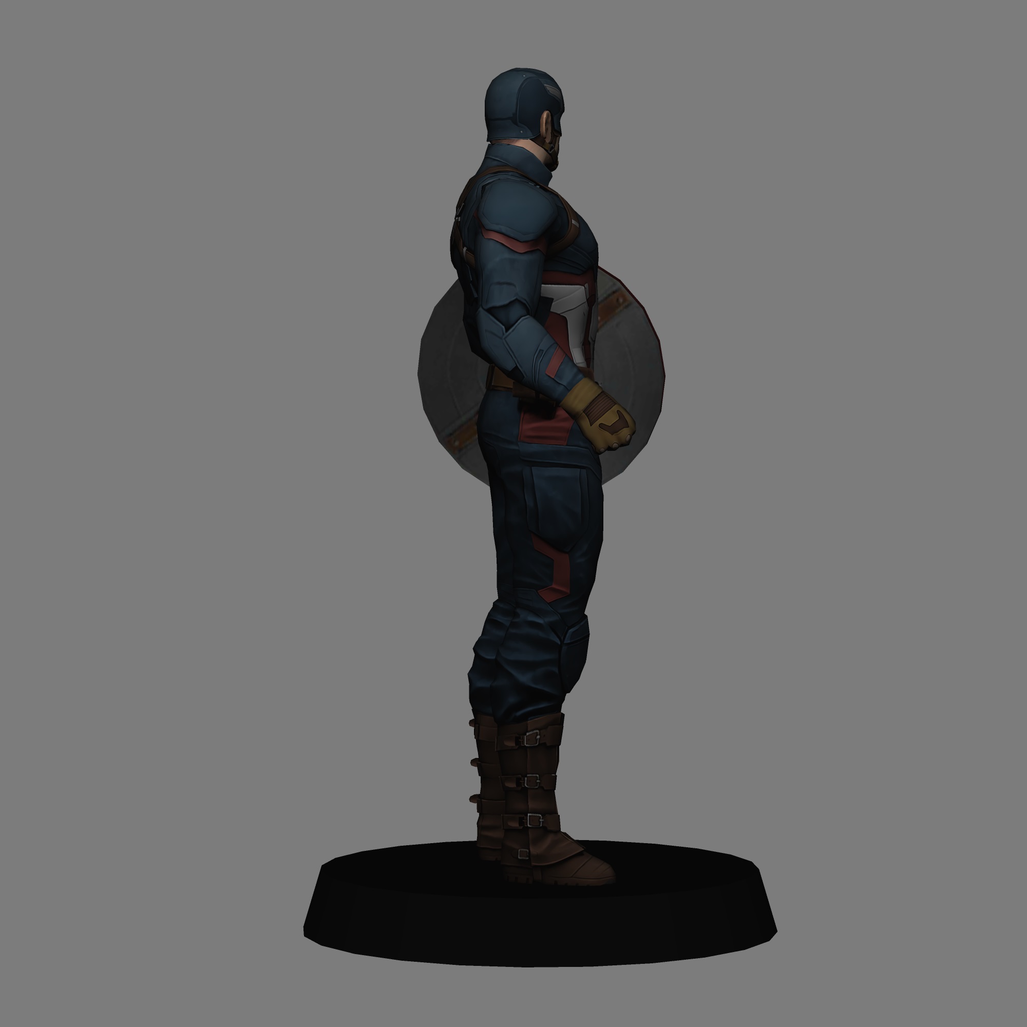 STL file Captain America - Captain America Civil War low poly 3d print ...