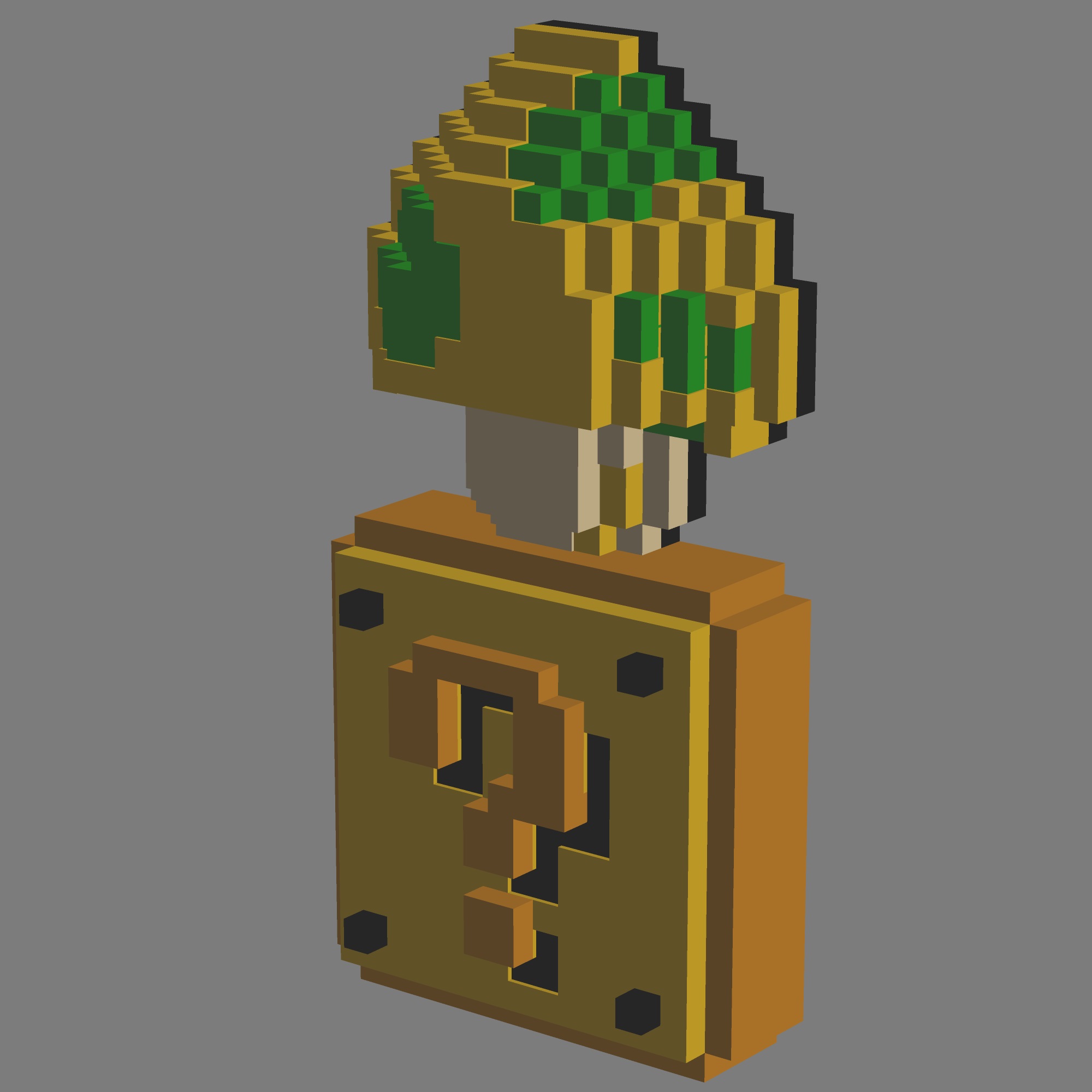 STL file Super Mario Bros life fungus 8 bit pixel 3d print・3D printable ...