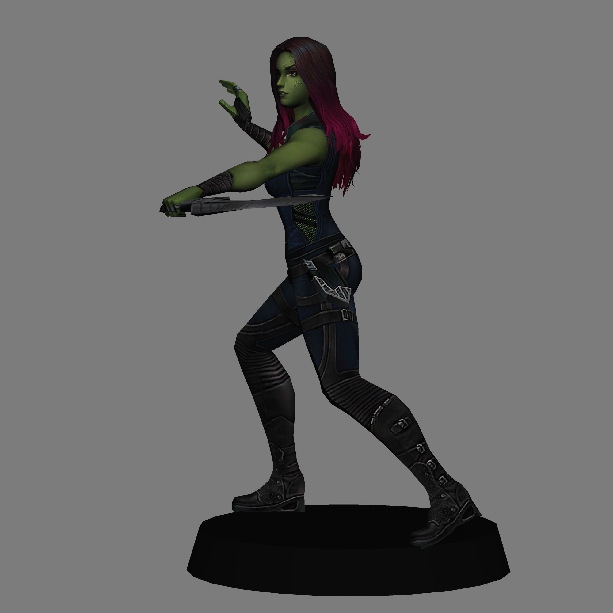 STL file Gamora - Guardians of the Galaxy low poly 3d print・3D printing ...