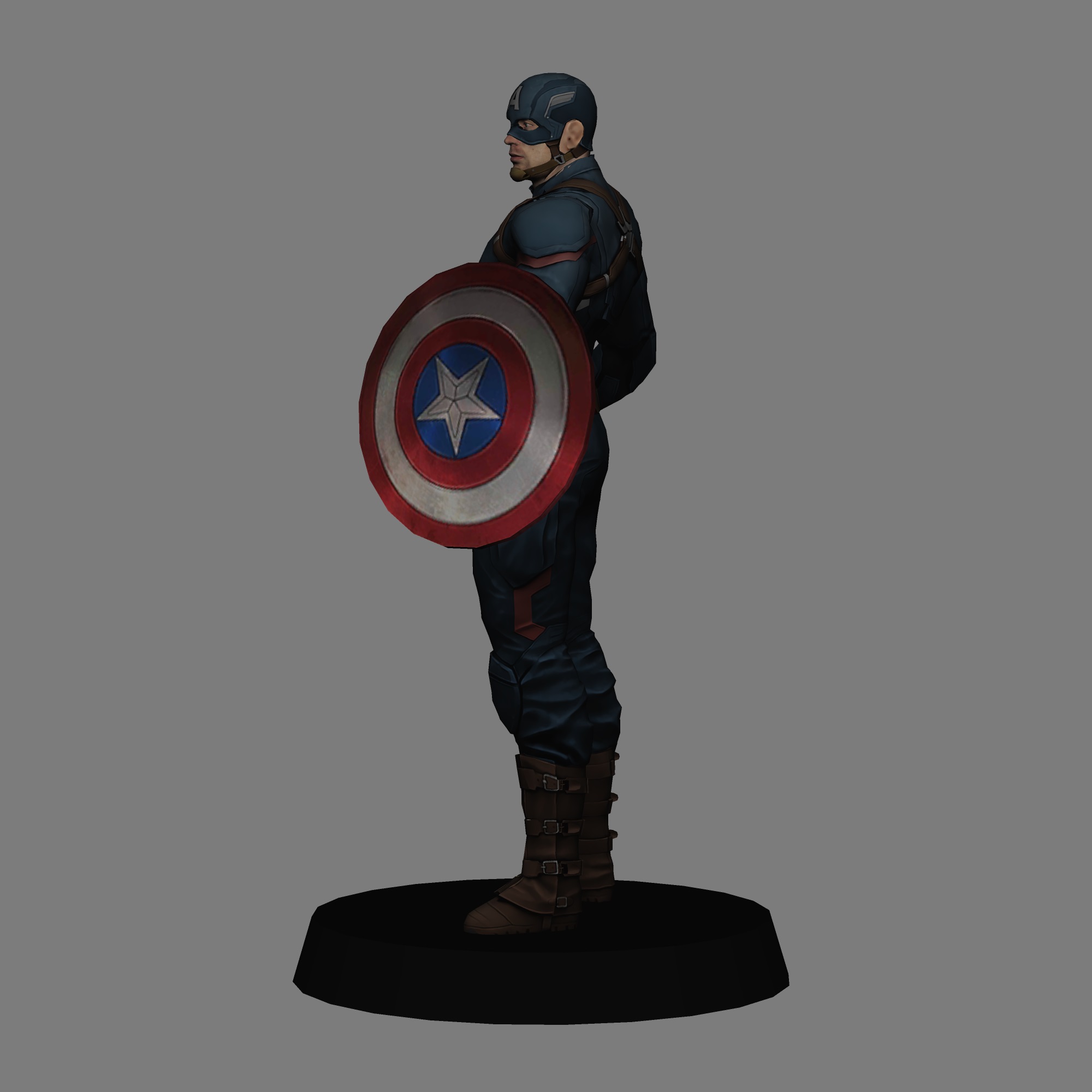 Archivo STL Captain America - Captain America Civil War LOW POLYGONS ...