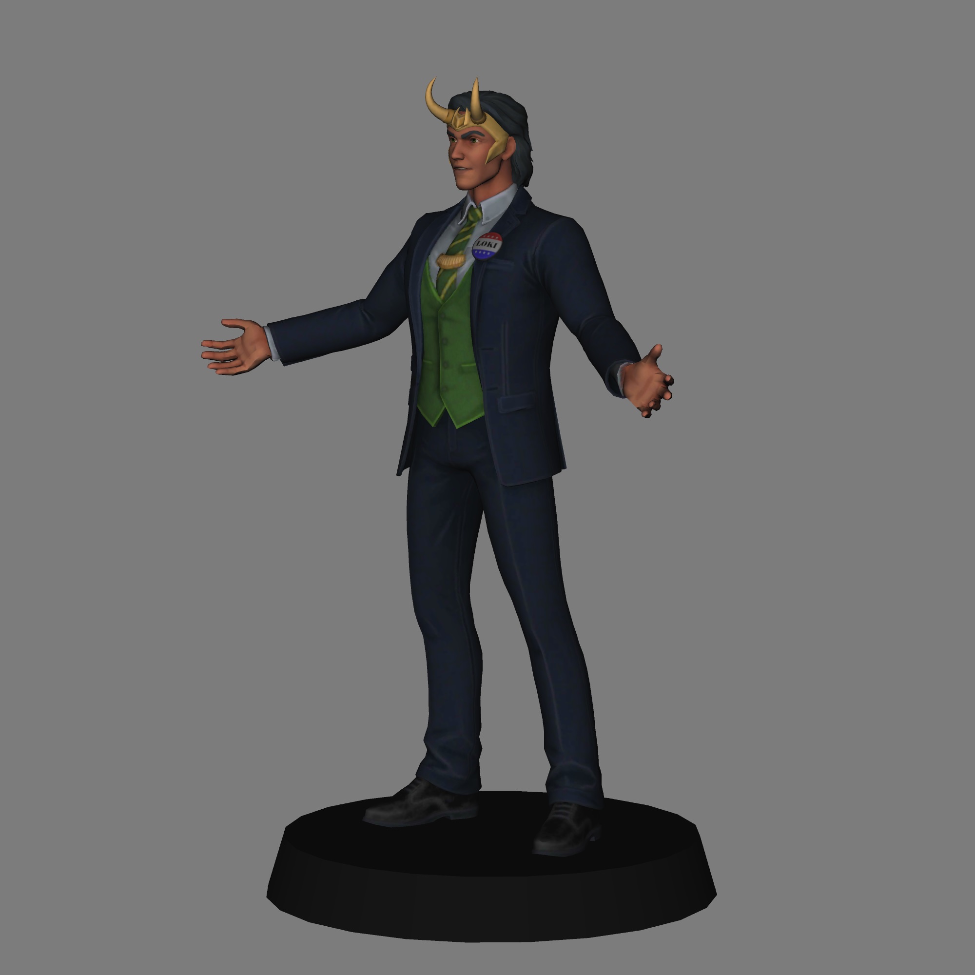 STL file Loki for President - Loki low poly 3d print・Template to ...