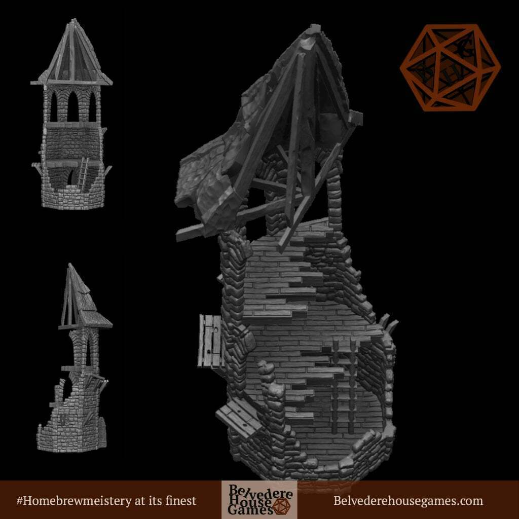 Free STL file The Ruined Tower 🎲・3D printer design to download・Cults