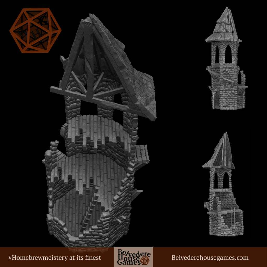 Free STL file The Ruined Tower 🎲・3D printer design to download・Cults
