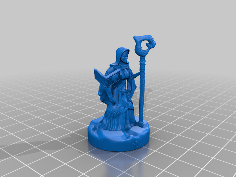 Free STL file Mage with Tome - 8 Staff Options - Support Free Mini 28mm ...
