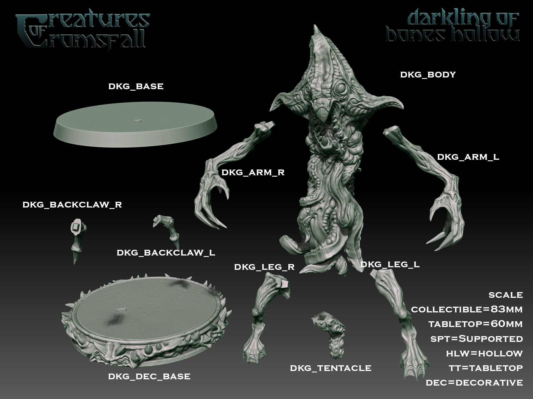 3D file Darkling of Bones Hollow・3D printing model to download・Cults