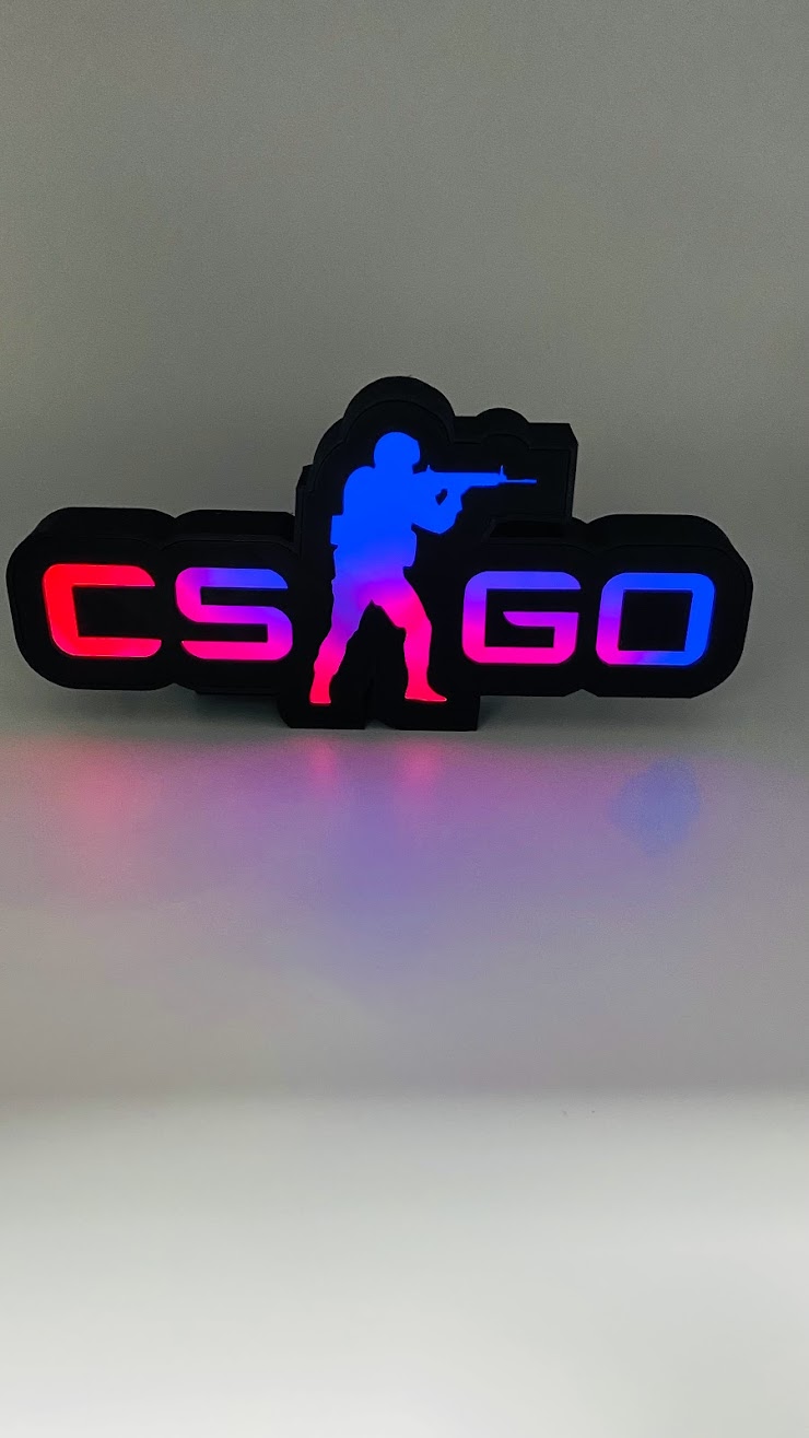 STL file cs go logo led 🎲・Template to download and 3D print・Cults
