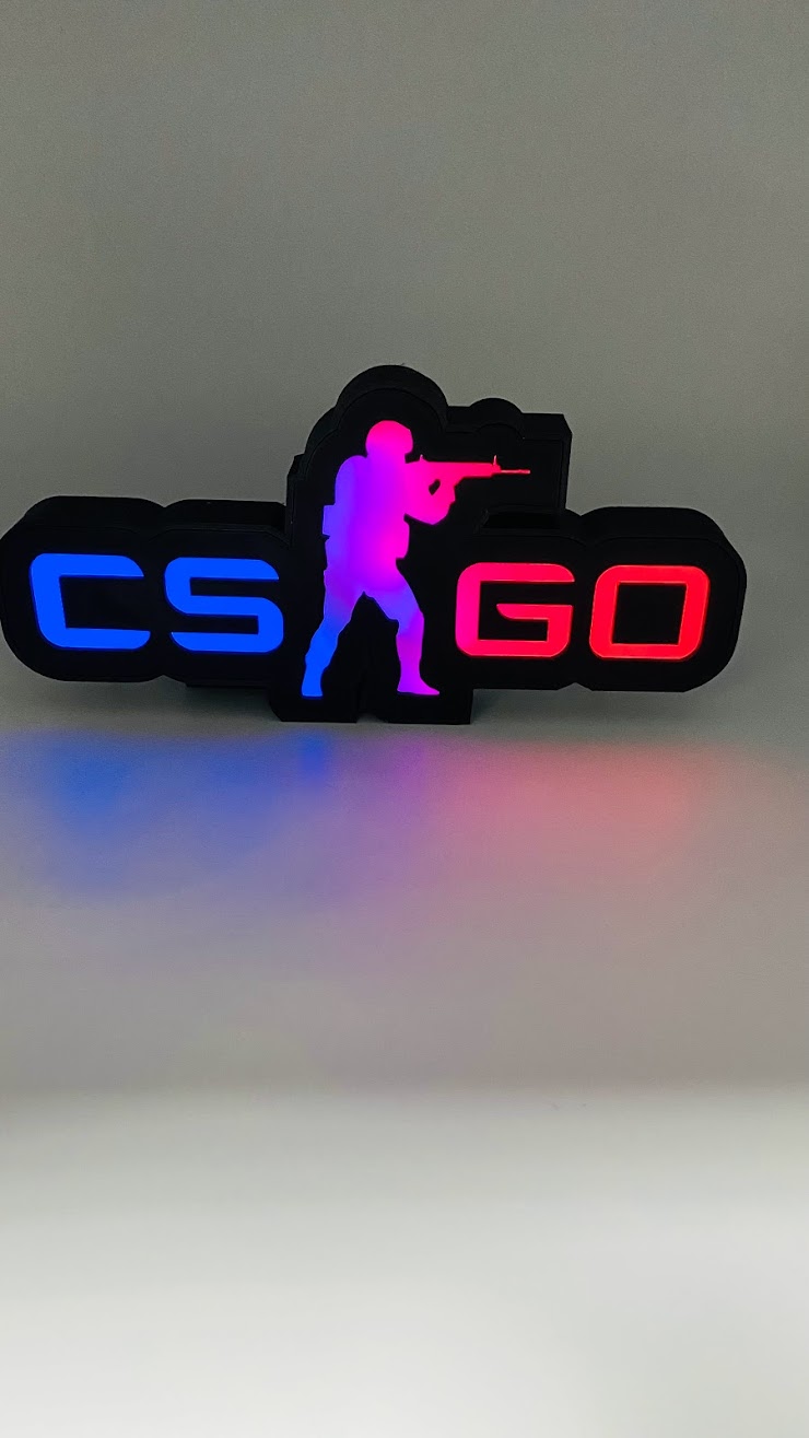 STL file cs go logo led 🎲・Template to download and 3D print・Cults