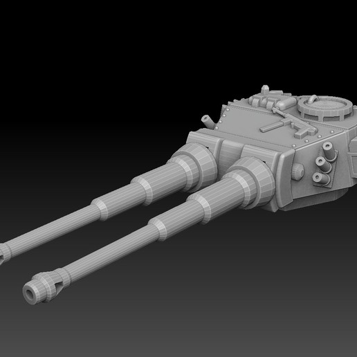 Download STL file Double Barrelled Tiger Tank Turrets • 3D printer ...