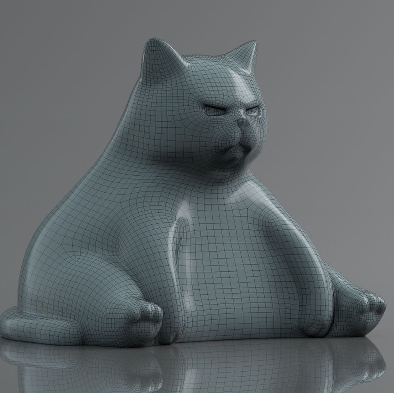 Free OBJ file Chonk - fat grumpy cat 🐱・Model to download and 3D print・Cults