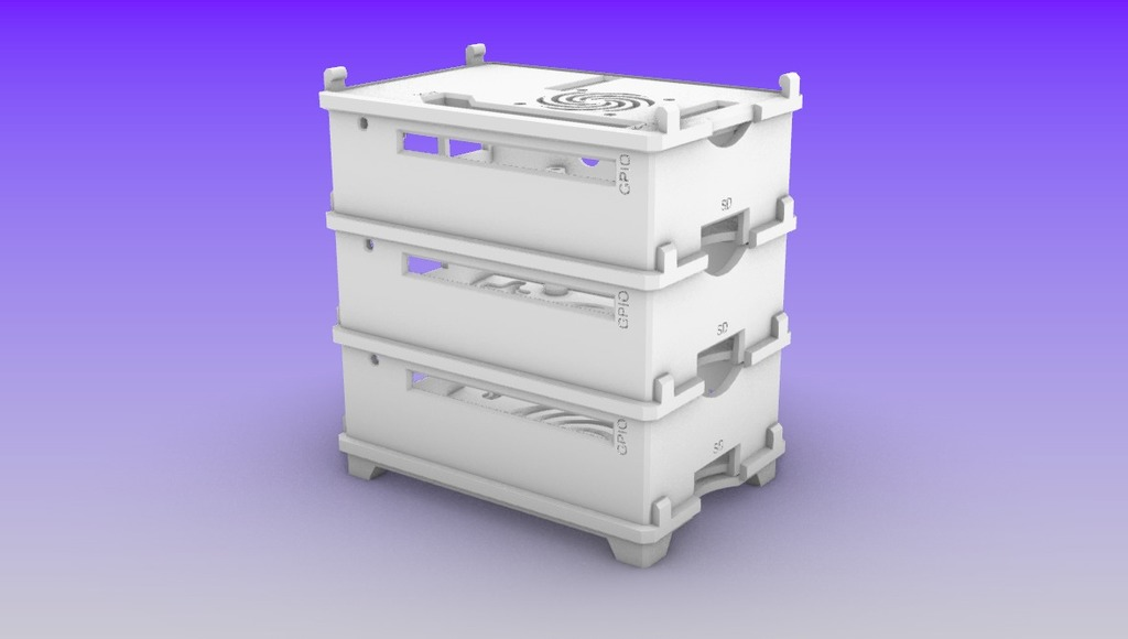 Free 3D file Raspberry Pi 4 Modular Stacking Cluster Case 🔌・3D printable model to download・Cults
