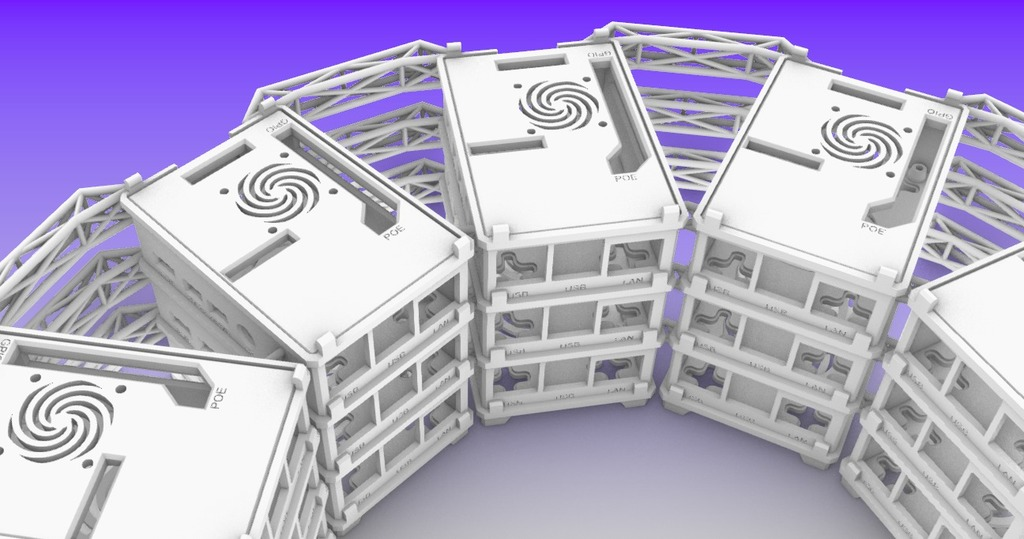 Archivo 3D gratis Raspberry Pi 4 Modular Radial Stacking Cluster Array ...