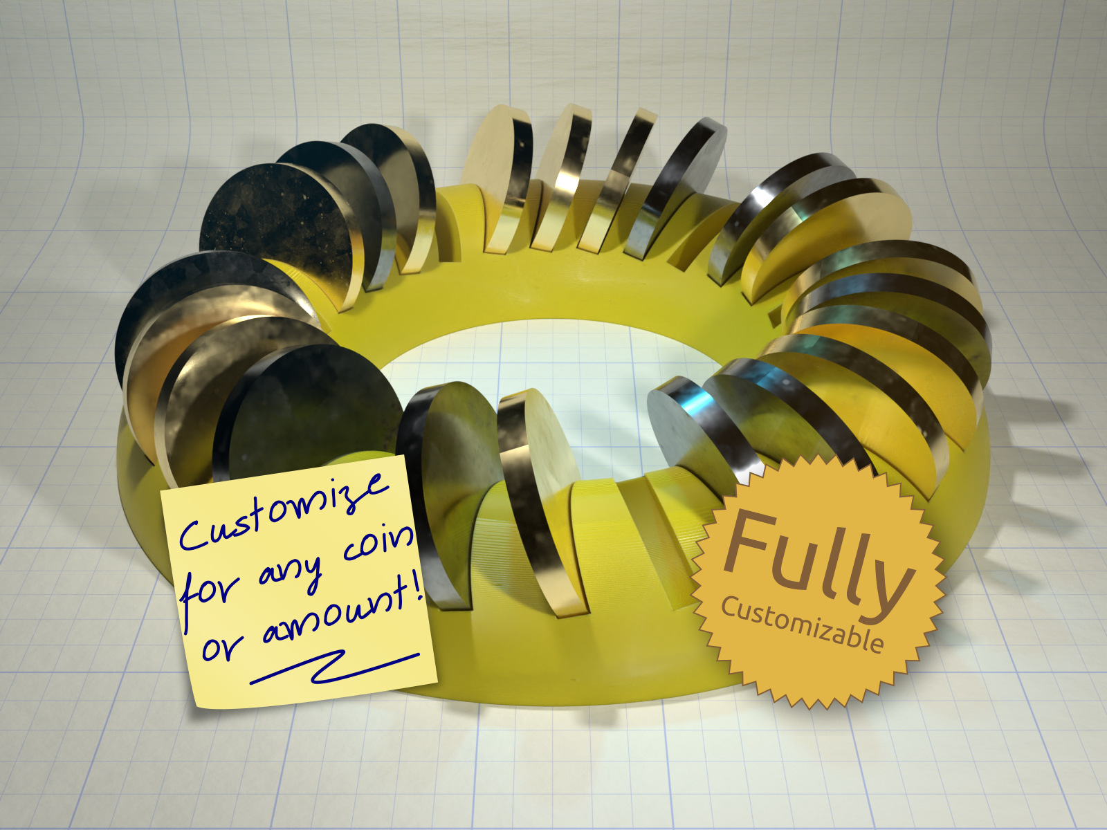 STL file Customizable Circular Coin Rack Display・3D printable design to ...