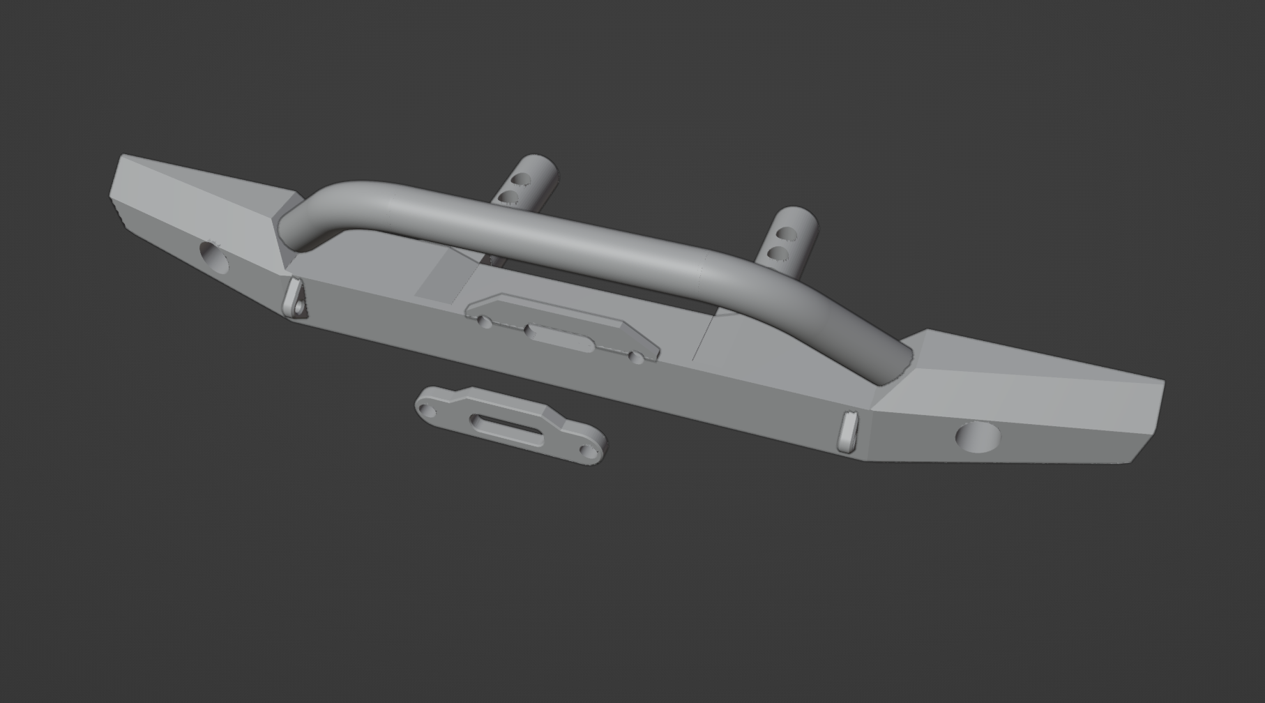 STL file SCX6 front bumper with winch lead・3D printer model to download ...