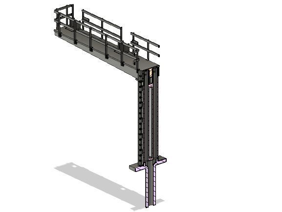 STL file OO Model Railway Modern Signal Gantry with hidden cable holes ...