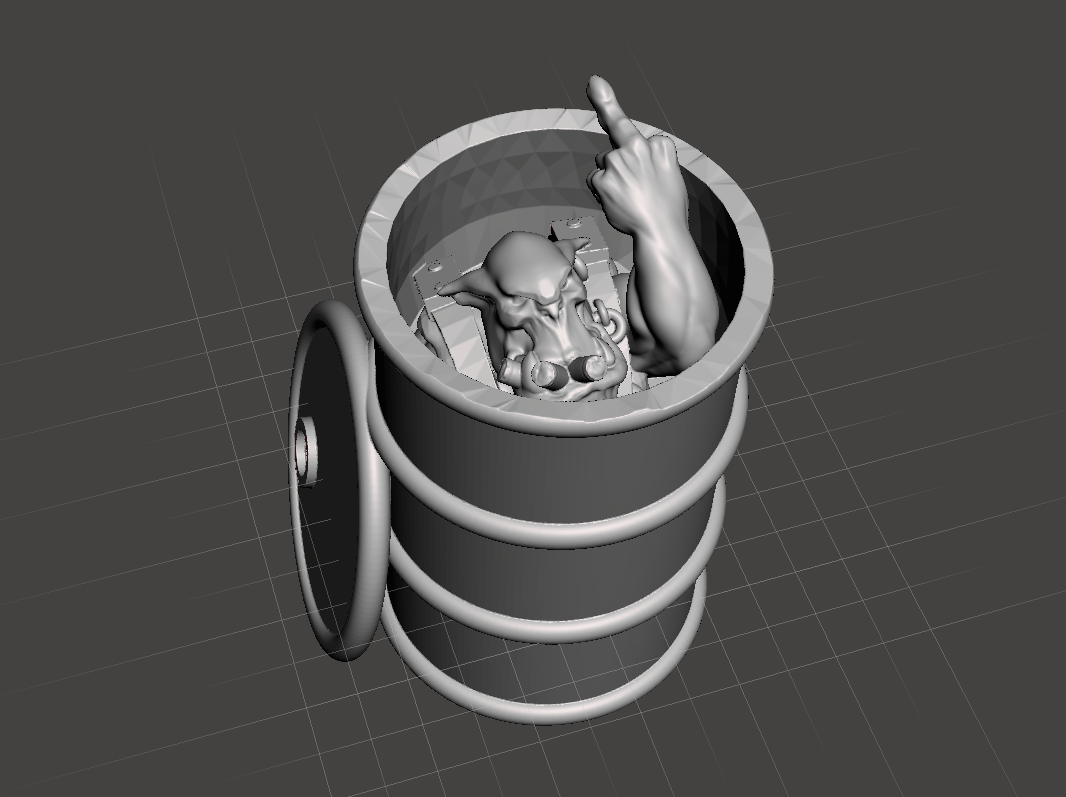 Free OBJ file Sneaky Barrel Ork ⚔・3D printer model to download・Cults