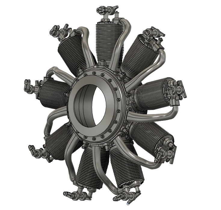 Free STL file Le Rhone Rotary Engine 🎨・3D print model to download・Cults