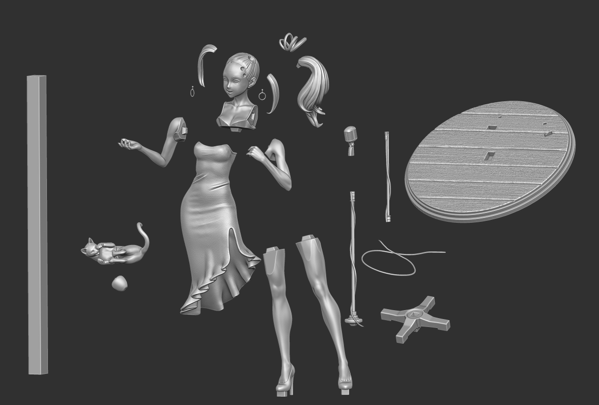 Free 3D file Kat Jazz Singer - STL model for 3d PRINTING・3D printing ...